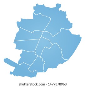 Outline Map Turin Districts Stock Vector (Royalty Free) 1391449919 ...