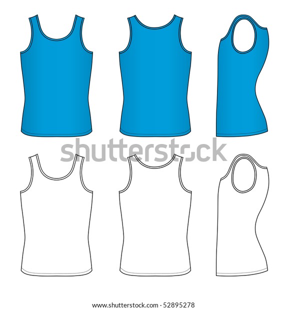 Outline Blue Vest Vector Illustration Isolated Stock Vector (Royalty ...