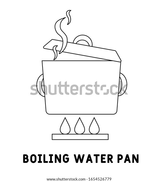 Outline Boiling Water Pan Vector Icon Stock Vector (Royalty Free ...