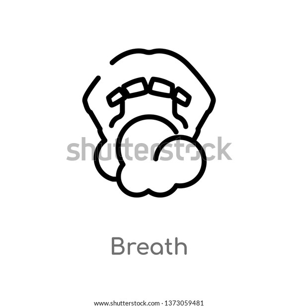 Outline Breath Vector Icon Isolated Black Stock Vector (Royalty Free ...