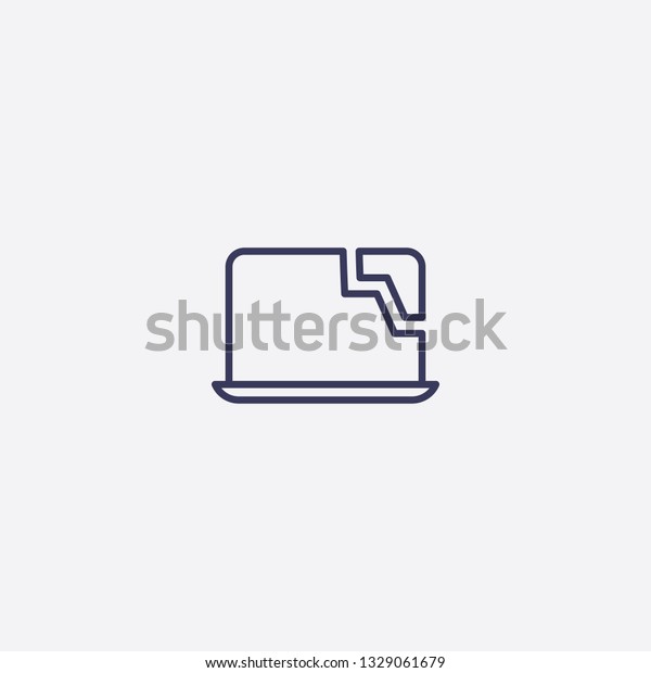 Outline Broken Laptop Icon Illustration Isolated Stock Vector (Royalty ...