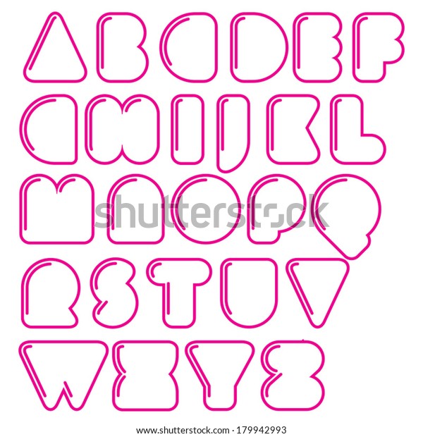 Outline Bubble Font Vector Geometric Type Stock Vector (Royalty Free ...