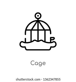 Outline Cage Vector Icon Isolated Black Stock Vector (Royalty Free ...
