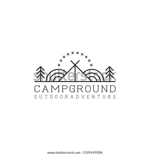 Outline Campsite Logo Vector Illustration Stock Vector (Royalty Free ...