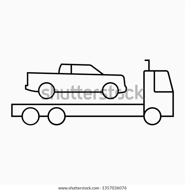 Outline Car Transporter Vector Icon Stock Vector (Royalty Free ...