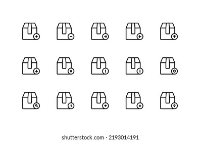 Outline Cardboard Icons Editable Outline Cardboard Stock Vector ...