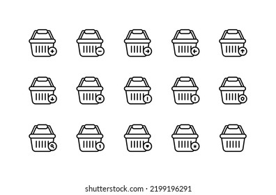 Outline Cart Icons Editable Outline Cart Stock Vector (Royalty Free ...