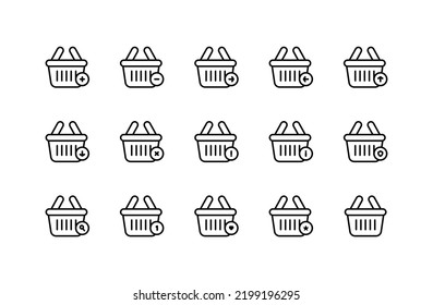 Outline Cart Icons Editable Outline Cart Stock Vector (Royalty Free ...