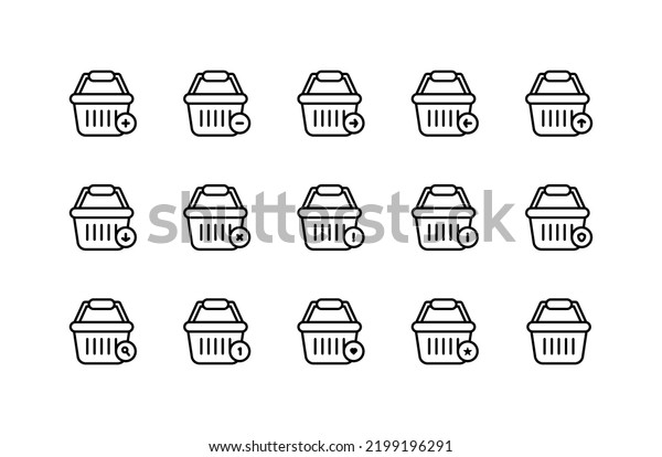 Outline Cart Icons Editable Outline Cart Stock Vector (Royalty Free ...