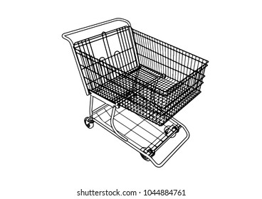 Outline Cart Vector Stock Vector (Royalty Free) 1044884761 | Shutterstock