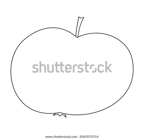 Outline Cartoon Apple Vector Illustration Isolated Stock Vector ...