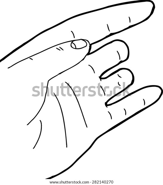 Outline Cartoon Left Hand Two Missing Stock Vector (Royalty Free ...