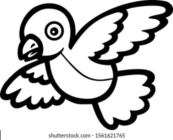 Outline Cartoon Vector Image Flying Bird Stock Vector (Royalty Free ...