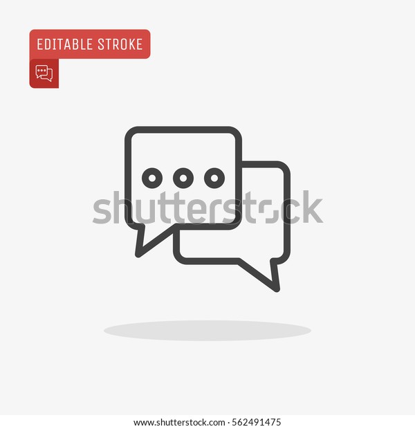 Outline Chat Icon Isolated On Grey Stock Vector (Royalty Free) 562491475