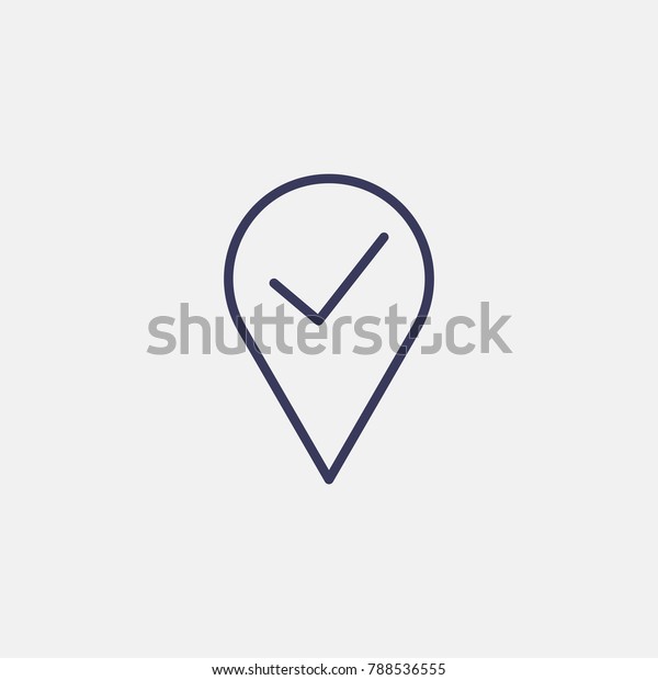 Outline Check Location Icon Illustration Isolated: เวกเตอร์สต็อก (ปลอด ...