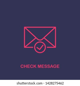 Outline Check Message Iconcheck Message Vector Stock Vector (Royalty ...