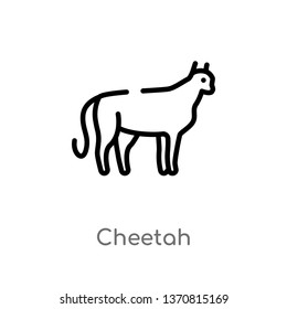 Outline Cheetah Vector Icon Isolated Black Stock Vector (Royalty Free ...