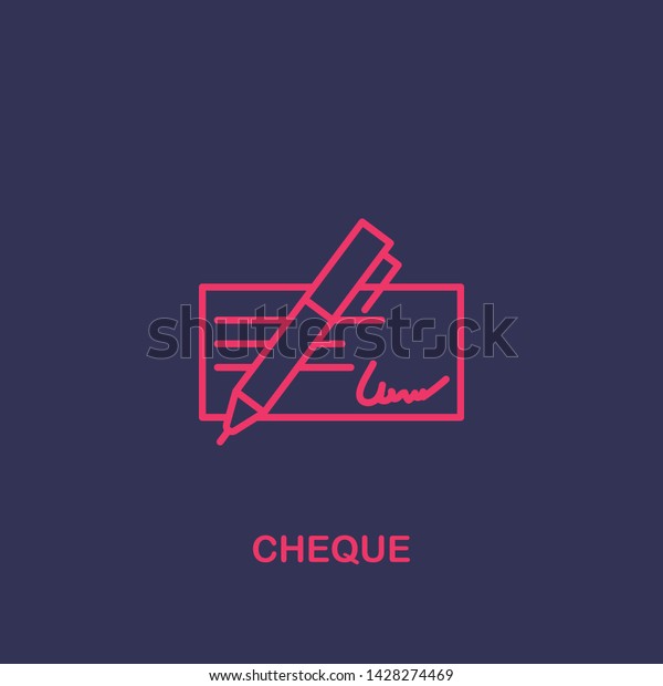 Outline Cheque Iconcheque Vector Illustration Symbol Stock Vector ...