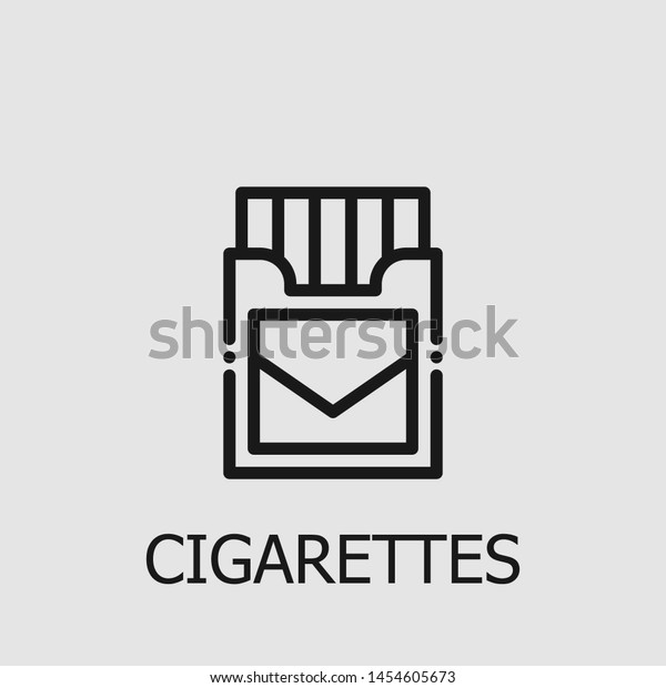 Outline Cigarettes Vector Icon Cigarettes Illustration Stock Vector ...