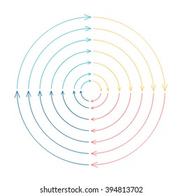 Outline Circular Infographic Arrows Different Radius Stock Vector ...