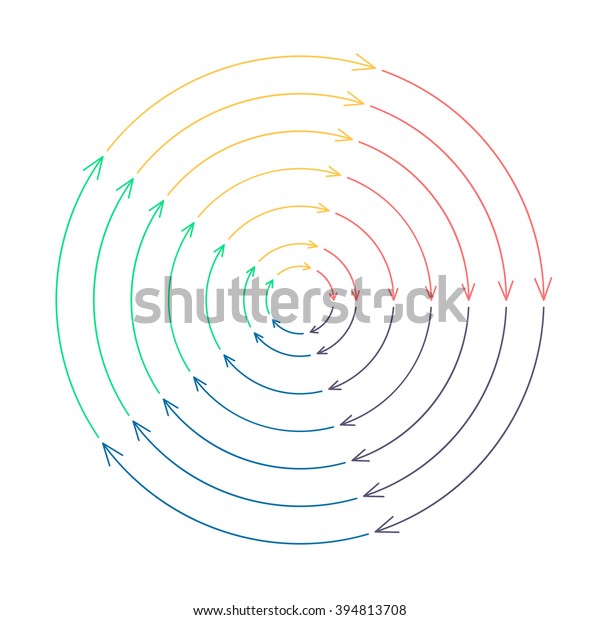 Outline Circular Infographic Arrows Different Radius Stock Vector ...