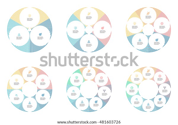 Outline Circular Infographics Linear Pie Charts Stock Vector (Royalty ...