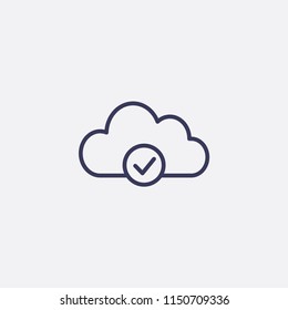 Outline Cloud Check Icon Illustrationvector Communication Stock Vector ...
