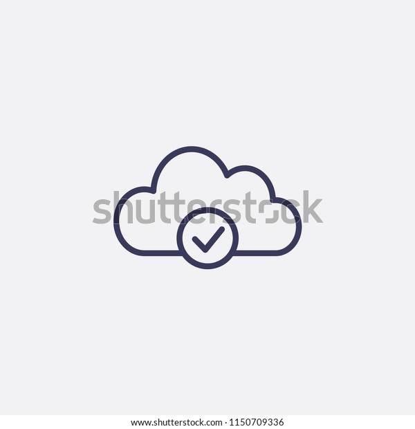Outline Cloud Check Icon Illustrationvector Communication Stock Vector ...