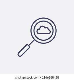 Outline Cloud Search Icon Illustrationvector Network Stock Vector ...