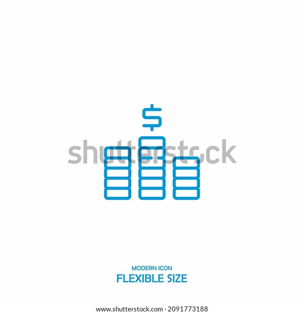 Outline Coins Icon Illustration Vector Symbol Stock Vector (Royalty ...