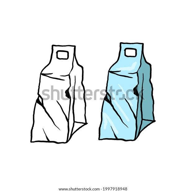 Outline Colorful Element Plastic Pollution Crumpled Stock Vector ...