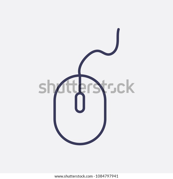 Outline Computer Mouse Icon Illustrationvector Click Stock Vector ...