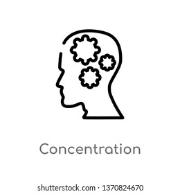 Outline Concentration Vector Icon Isolated Black Stock Vector (Royalty ...