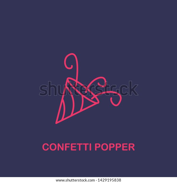 Outline Confetti Popper Iconconfetti Popper Vector Stock Vector ...
