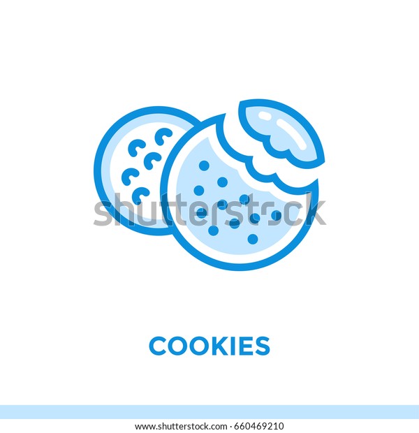Outline Cookies Icon Vector Pictogram Suitable Stock Vector (Royalty ...