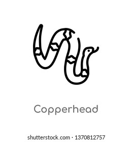Outline Copperhead Vector Icon Isolated Black Stock Vector (Royalty ...