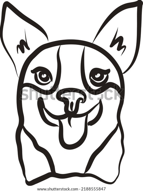 Outline Corgi Portrait Vector Pet Stock Vector (Royalty Free ...