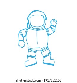 Outline Cosmonauts Vector On White Background Stock Vector (Royalty ...