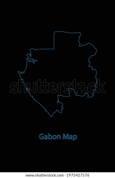 Outline Country Border Map Gabon Stock Vector (Royalty Free) 1975427576 ...