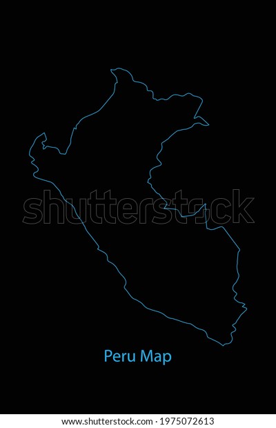 Outline Country Border Map Peru Stock Vector (Royalty Free) 1975072613 ...