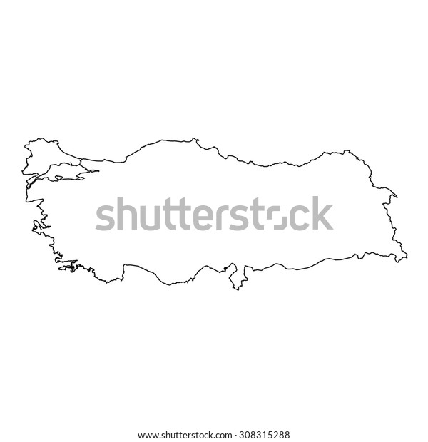 Outline Country Turkey Stock Vector (Royalty Free) 308315288 | Shutterstock