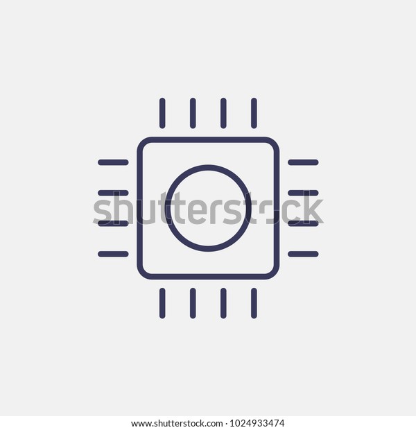 Outline Cpu Icon Illustration Isolated Vector Stock Vector (Royalty ...