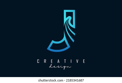 Outline Creative Letter J Logo Leading Stock Vector (Royalty Free ...