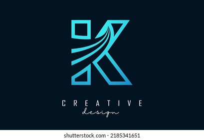 Outline Creative Letter K Logo Leading Stock Vector (Royalty Free ...