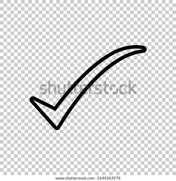 Outline Curved Checkmark Icon Flat Vector Stock Vector (Royalty Free ...