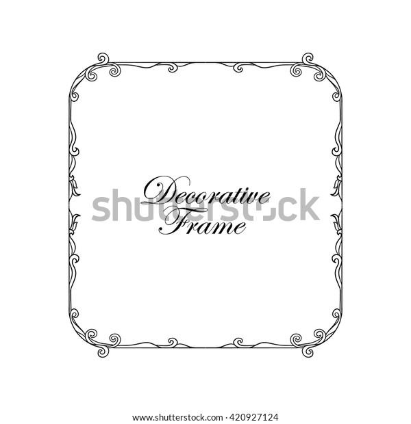 Outline Decorative Vintage Frame Vector Illustration Stock Vector ...