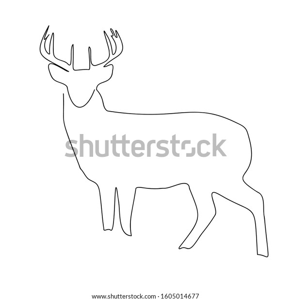 Outline Deer Line Art Logo Vector Stock Vector (Royalty Free ...