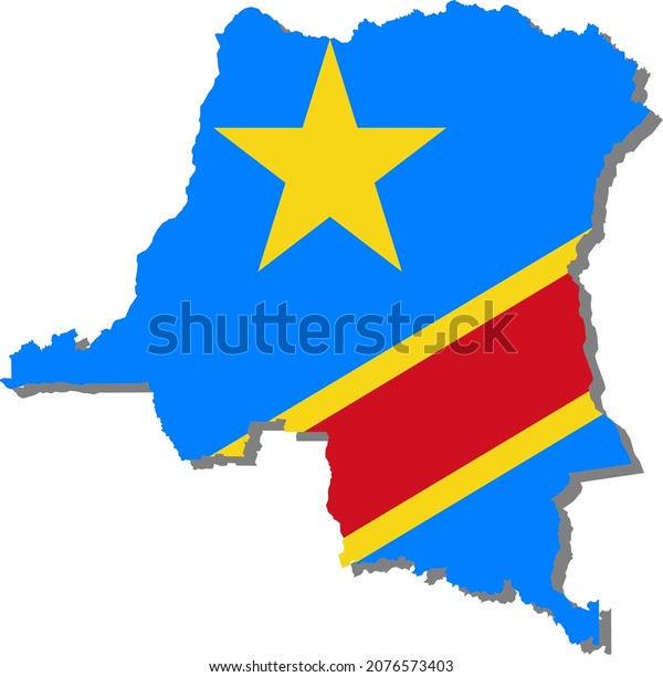 Outline Democratic Republic Congo Known Congokinshasa Stock Vector ...