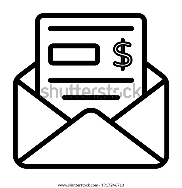Outline Design Icon Financial Mail Stock Vector (Royalty Free ...