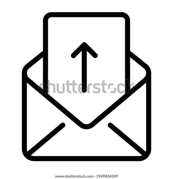 Outline Design Icon Outgoing Mail Stock Vector (Royalty Free) 1949824249